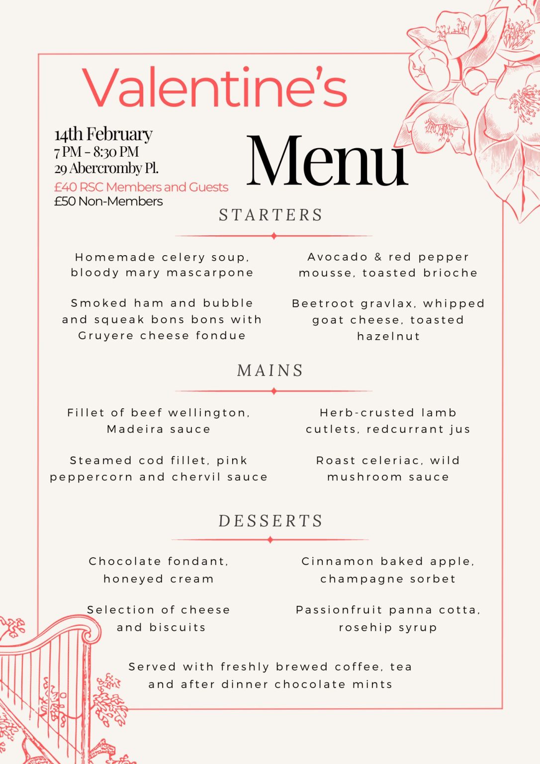Valentine’s Day Dinner – Royal Scots Club